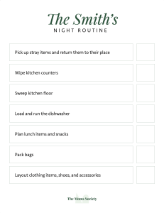 tldr; Personalized Night Routine Checklist - The Moms Society